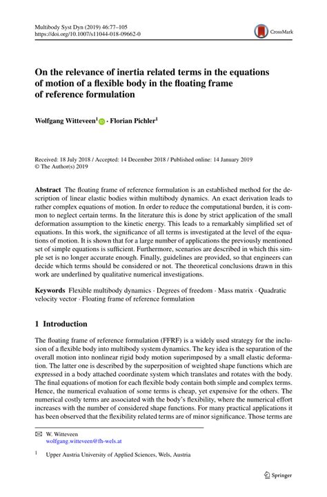 pdf on the relevance of inertia related terms in the equations of