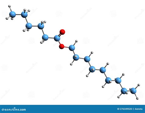 3d Image Of Nonyl Hexanoate Skeletal Formula Stock Illustration