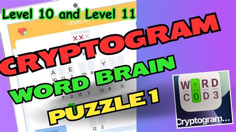 Cryptogram Game 1 Level 10 And Level 11 Youtube