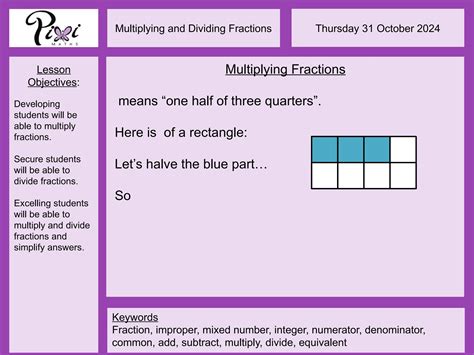 Multiplying And Dividing Fractions Pixipptpptx