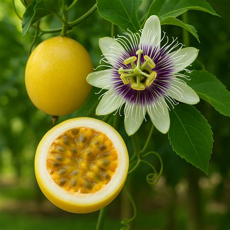 Yellow Passion Fruit Purple Flowering Variety Zill High Performance Plants