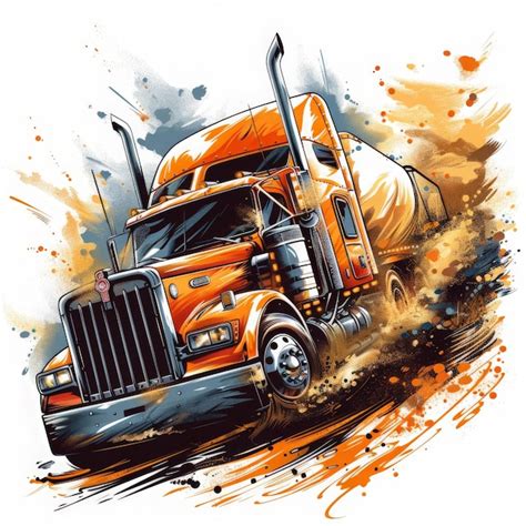A Drawing Of A Truck With A Large Grill On It Premium Ai Generated Image