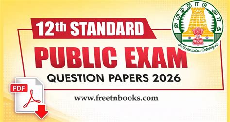 12th Public Exam Question Paper 2026 Pdf [all Subjects]