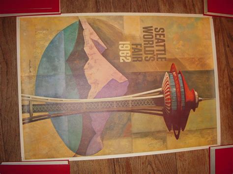 Original 1962 Seattle Worlds Fair Poster Harry Bonath Print Gorgeous