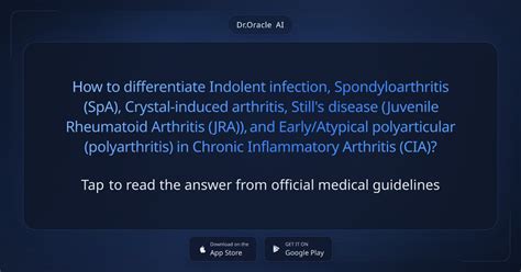 How To Differentiate Indolent Infection Spondyloarthritis Spa