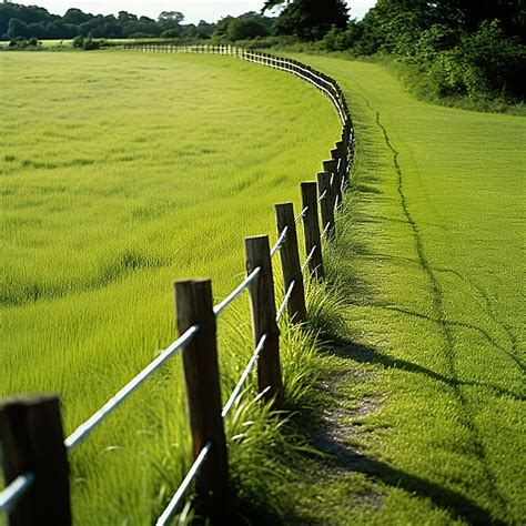 The Grass Has A Fence Around It Background Park Road Daytime Background Image And Wallpaper