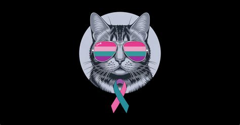 Cat Thyroid Cancer Awareness Cat Thyroid Cancer Awareness Sticker