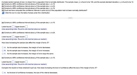 Solved A Simple Random Sample Of Size N Is Drawn From A Chegg