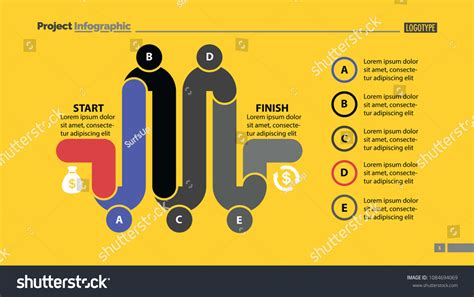 Five Elements Process Chart Slide Template Stock Vector Royalty Free Shutterstock