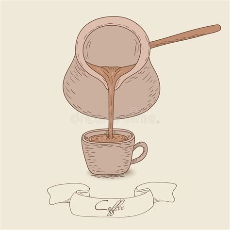 Hand Drawn Sketch Coffee Cup And Vector Illustration Stock Vector Illustration Of Cinnamon