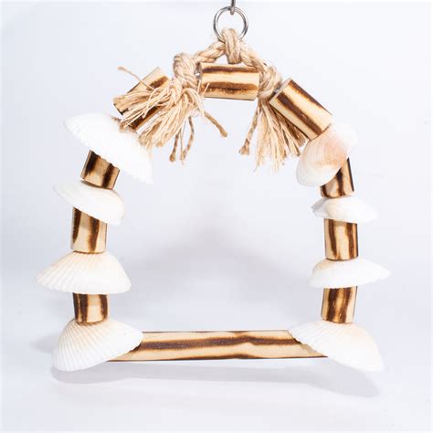 Penn Plax Bird Life Wood And Shells Swing Natural And Brown Materials