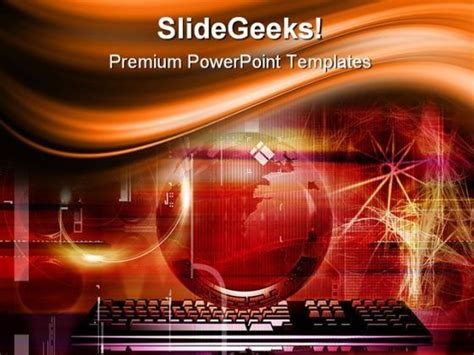 Earth And Keyboard Global PowerPoint Templates And PowerPoint Backgrounds 0511