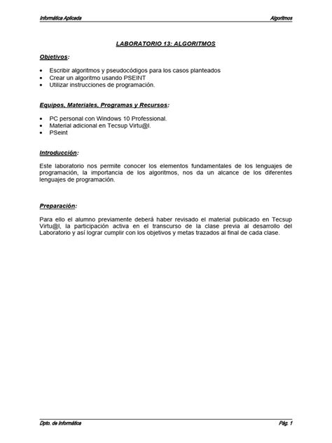 l13 algoritmos pdf algoritmos programa de computadora