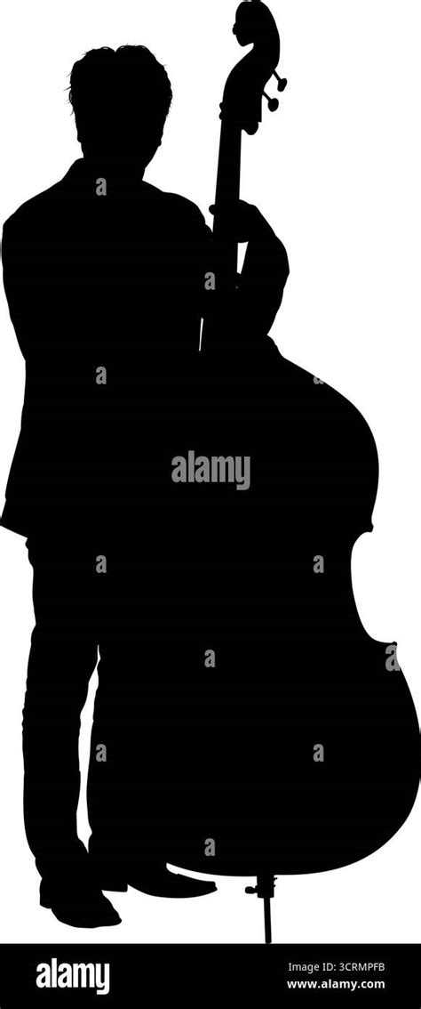 Double Bass Player Silhouette Vector Illustration Stock Vector Image And Art Alamy