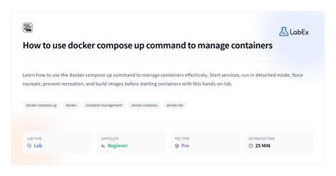Docker Compose Up 명령으로 컨테이너 효과적으로 관리하기 Docker Compose 튜토리얼 Labex
