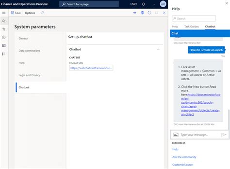Embedded ChatBot In MSDyn FO Help Pane