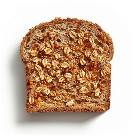 A Slice Of Multigrain Bread Photo White Background Premium Ai