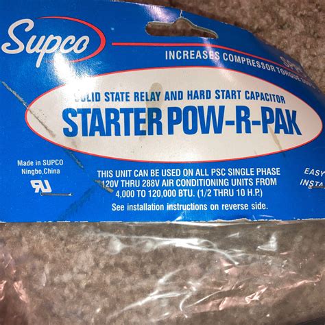 Supco Spp 5 Hard Start Kit Capacitor Pow R Pak Relay Ebay