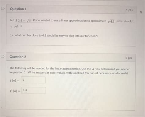 solved question 1 1 pts let f x vif you wanted to use a