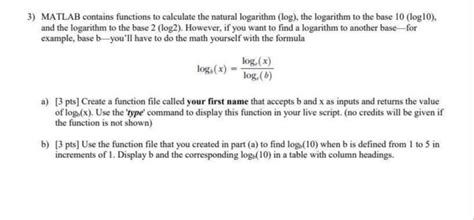Solved 3 Matlab Contains Functions To Calculate The Natural Solved 3 Matlab Contains Functions To Calculate The Natural