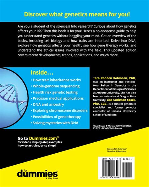 Genetics For Dummies Lisa Cushman Spock Tara Rodden Robinson