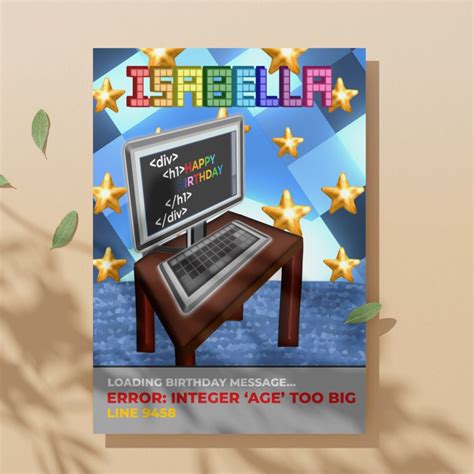 Computer Coding Funny Personalised Birthday Card Creative Celebration Pod
