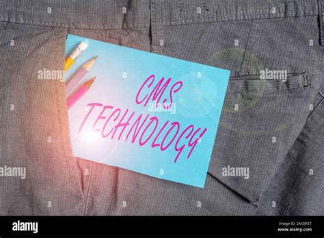 Handwriting Text Cms Technology Conceptual Photo Programs That Are Used To Create And