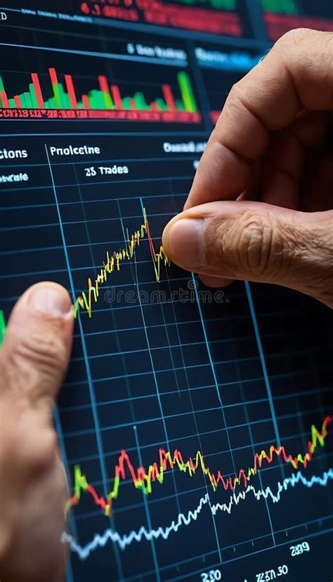 Analyzing Stock Market Data On A Screen With Chart Display Stock