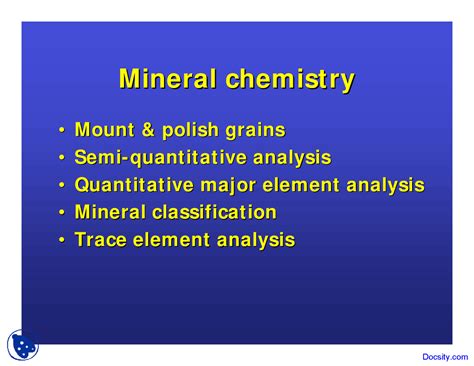 Mineral Chemistry Geochemistry Lecture Slides Docsity