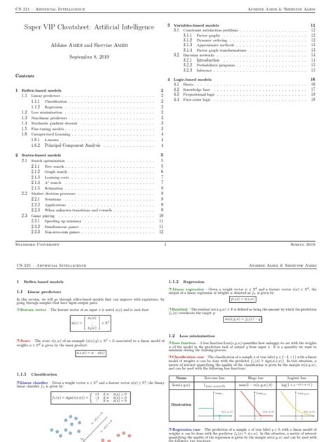 Super Cheatsheet Artificial Intelligence Pdf Machine Learning Cybernetics