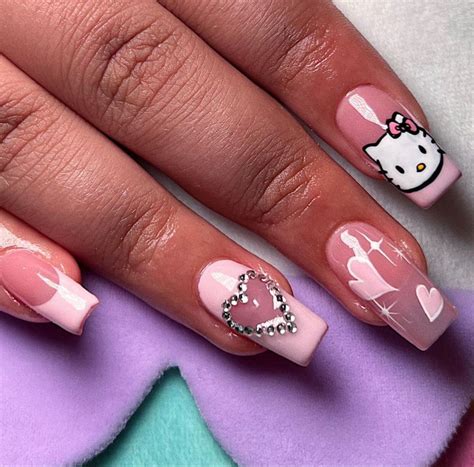 Hello Kity Nails Hello Kitty Nails Art Diy Nails Manicure Cat Nails