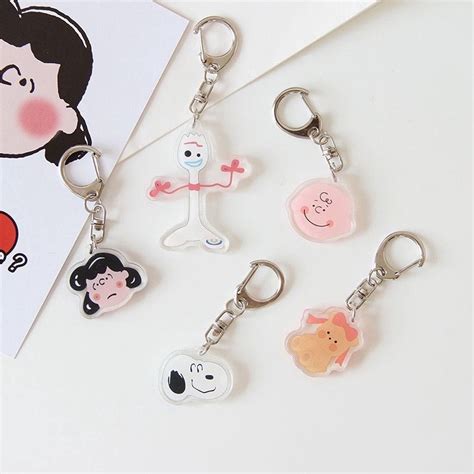 Cute Keychain Keychains Kawaii Stationery Acrylic Charms Diy Earrings School Supplies