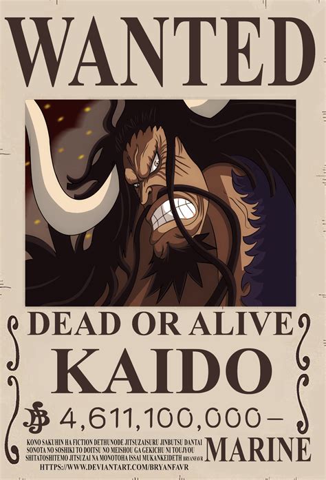 Kaido Bounty One Piece Ch 957 By Bryanfavr On Deviantart