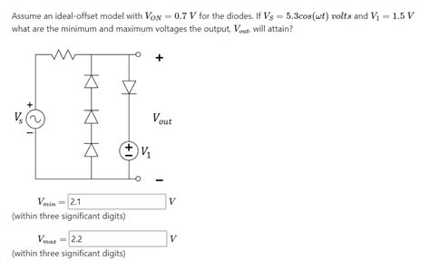 Solved V Assume An Ideal Offset Model With Von V Chegg