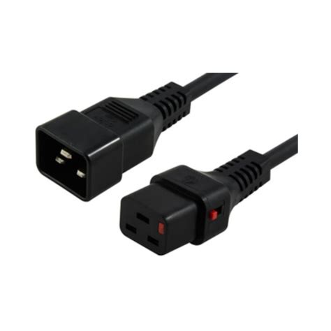1m Iec Lock Power Cable Iec C20 M To Iec C19 F Black Iec Lock