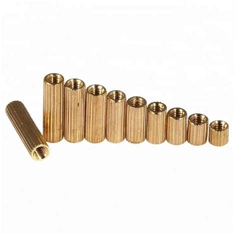 M4 M6 M10 Female Threaded Standoff Round Standoff Gold Brass Round Knurled Post Nut Spacer