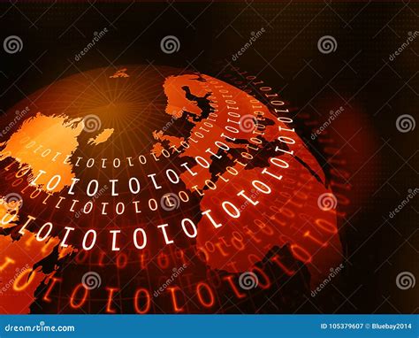 Digital World With Binary Code Stock Illustration Illustration Of