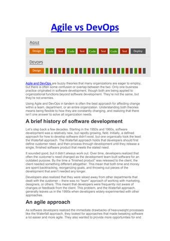 Agile Vs DevOps By Gautamdiya Issuu