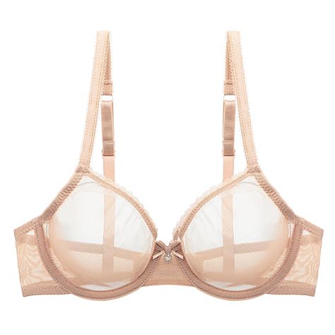 Yandw Sexy Sheer See Through Bras Unlined Underwire Lace Mesh Non