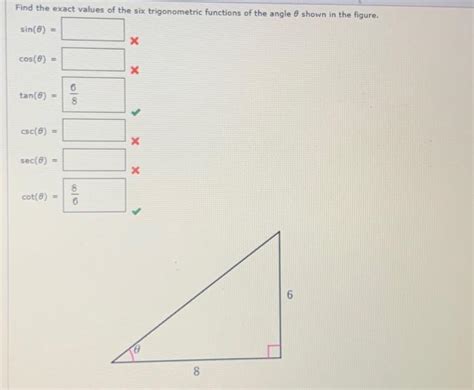 Solved Find The Exact Values Of The Six Trigonometric Chegg Com