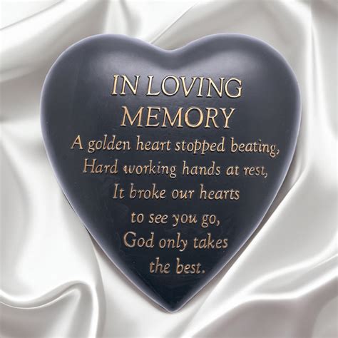 In Loving Memory Heart Stone Remembrance Plaque Graveside Memorial