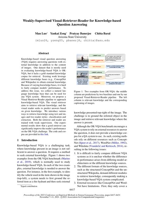 Pdf Weakly Supervised Visual Retriever Reader For Knowledge Based Question Answering