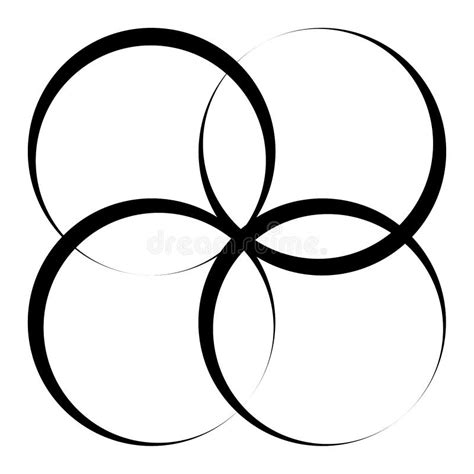 Interlocking Interlace Circles Circular Geometric Icon Logo Stock