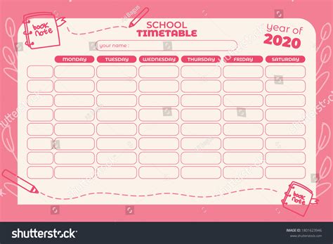 Cute Class Schedule Template