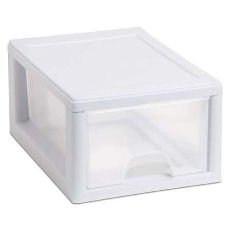 Sterilite Stackable Small Drawer White Frame And See Through 18 Pack
