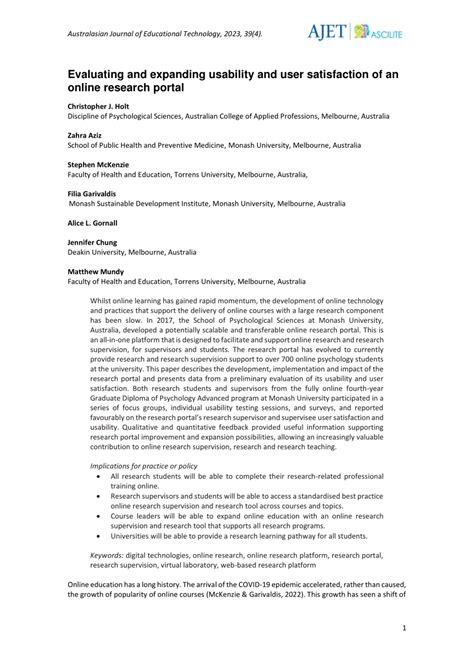 Pdf Evaluating And Expanding Usability And User Satisfaction Of An