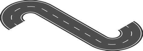 Winding Road Curving In An S Shape With White Lane Markings On Asphalt