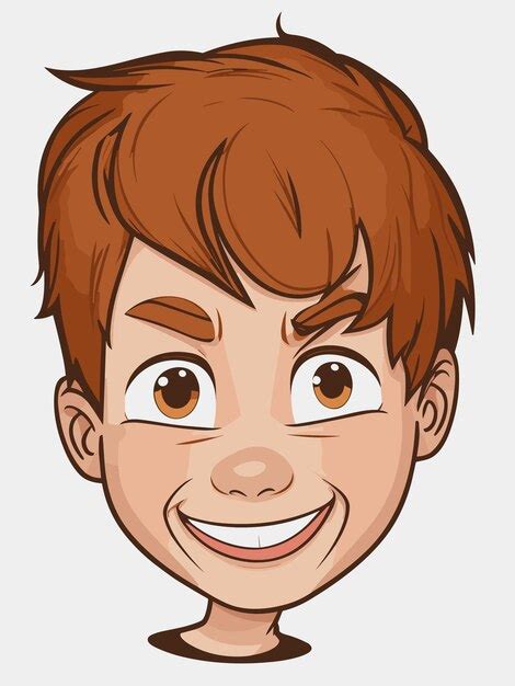 Premium Vector Cute Cartoon Boy Face Vector Design With White Background