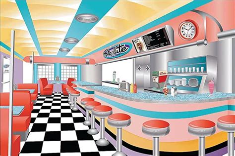 Back To 50s Photography Backdrop For Birthday Rock Roll Party 1950s