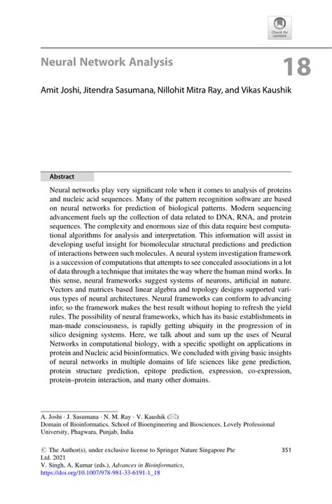 Pdf Neural Network Analysis